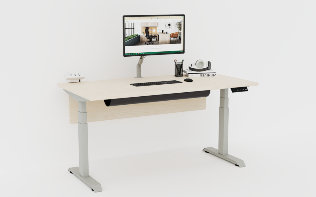 Mesa Height Adjustable Table with Power Module and Cable Hammock - BRC ...